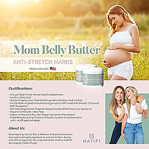 Natifi by Fertifi Mom Belly Butter Maternity Stretch Marks Prevention Pregnancy Skin Care Intensive Treatment 5.5 Oz. Collagen, Coconut Oil, Shea Butter, Almond Oil, Vitamin E & Cucumber. Natif-But-1