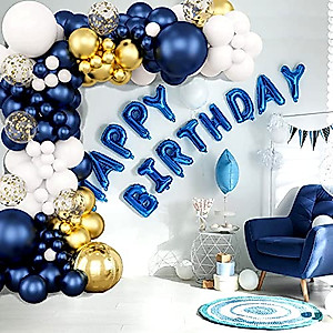 Navy Blue Balloons Garland Kit,106 pcs Navy Balloons Dark Blue Latex Balloons with 18 12 10 5 Inch Party Balloon Kit for Birthday Baby Shower Wedding Graduation Decoration