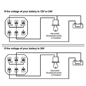 KIMISS 12V/24V/36V/48V/72V LED Digital Battery Indicator Gauge with Hour Meter for Golf Cart + Battery Meter Battery Indicator Battery Gauge LED Battery Indicator Battery Indicator H