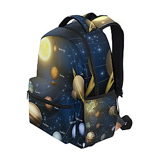 ALAZA Planet Solar System Backpack Daypack School Bag Travel Shoulder Bag for Students Boys Girls