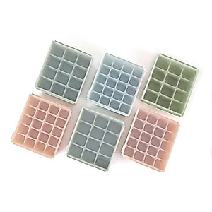 PETINUBE Silicone Freezer Tray, Baby Food Storage Cubes with Clip-On Lid, Freeze Baby Food, Soups, Purees, Ice, Easy and Safe Design, Made in Korea (20cubes 0.8oz, Celadon Green)