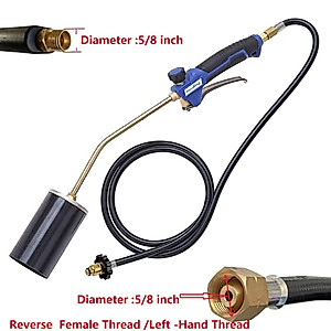 MCAMPAS Propane Torch Hose Weed Burner Hose Adapter for Use Connects to U.S.Any Standard Propane Tank to Propane Weed Burner Torch Head Burner 12 Feet High Pressure Extension Hose 350 PSI