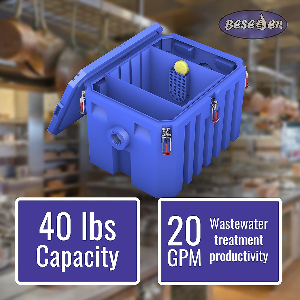 Grease trap (20 GPM, 40 Lb, 2 inch)