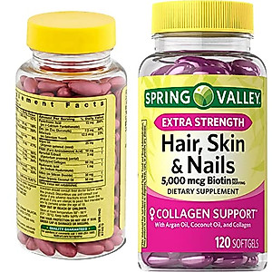 Revitalize Your Beauty with Spring Valley's. Includes Luall Fridge Magnetic + Spring Valley Hair, Skin & Nails Dietary Supplement