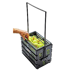 Tourna Ballport Tennis Ball Hopper Holds 80 Balls Durable and Lightweight – Black