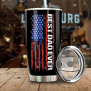 LPVLUX Best Dad Ever Tumbler with Lid Double Wall Tumbler Stainless Steel 20oz Travel Coffee Mug Dad Tumbler Nutrition Fact Amazing Man