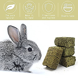 Hamiledyi Natural Timothy Hay Blocks 3.31 Ib Rabbit Chew Grass Brick Toy Guinea Pig Hay Cake Rabbit Hamster Chinchilla Squirrel and Other Rodents Molar Snacks