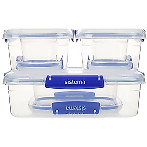 Sistema KLIP IT PLUS Food Storage Containers | 6 Piece Airtight Containers Set | Leak-Proof Seal | Easy Locking Clips | BPA-Free