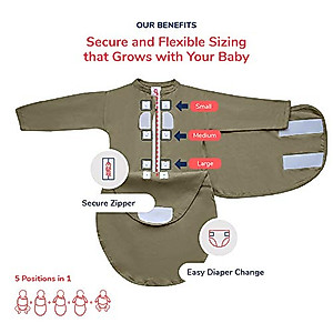 embe Baby Eczema Sleep Aid Sleeper Sack for Babies 0-3 Months, 6-14 lbs | Swaddle with Fold Over No Scratch Mittens Attached | No Scratch Sleeves Baby - [Moss]