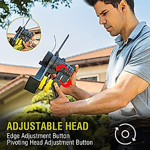 PowerSmart Cordless String Trimmer & Edger, 13-Inch 2-in-1 Height Adjustable Weed Eater, 40V 4.0Ah Battery & Charger Included