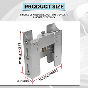 KUAFU 4'' Set Back Jack Plate Manual Power Lift Transom Outboard Boat Motor