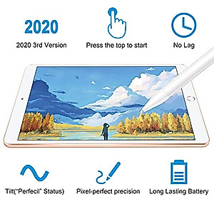 YTLUSN Stylus Pen Compatible with Apple iPad,iPad Active Pencil with No Lag,High Precision,Palm Rejection,for iPad 6th,iPad Mini 5th, iPad Air 3rd Gen, iPad Pro (11/12.9") with Precise Writing/Drawing