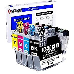 INK4WORK Compatible Ink Cartridge Replacement for LC3013 LC-3013 XL LC3011 for use with MFC-J491DW MFC-J497DW MFC-J690DW MFC-J895DW (4-Pack)