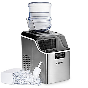 EUHOMY Ice Cube Maker Machine Countertop + New Wave Enviro 3 Gallon BPA Free Round Water Bottle