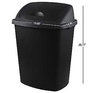 Uumitty Kitchen Trash Can 18.5 Gallon with Swing Lid, 70L Plastic Tall Garbage Can Outdoor and Indoor, Perfect for Commercial Offices, Home Office, 4 Pack