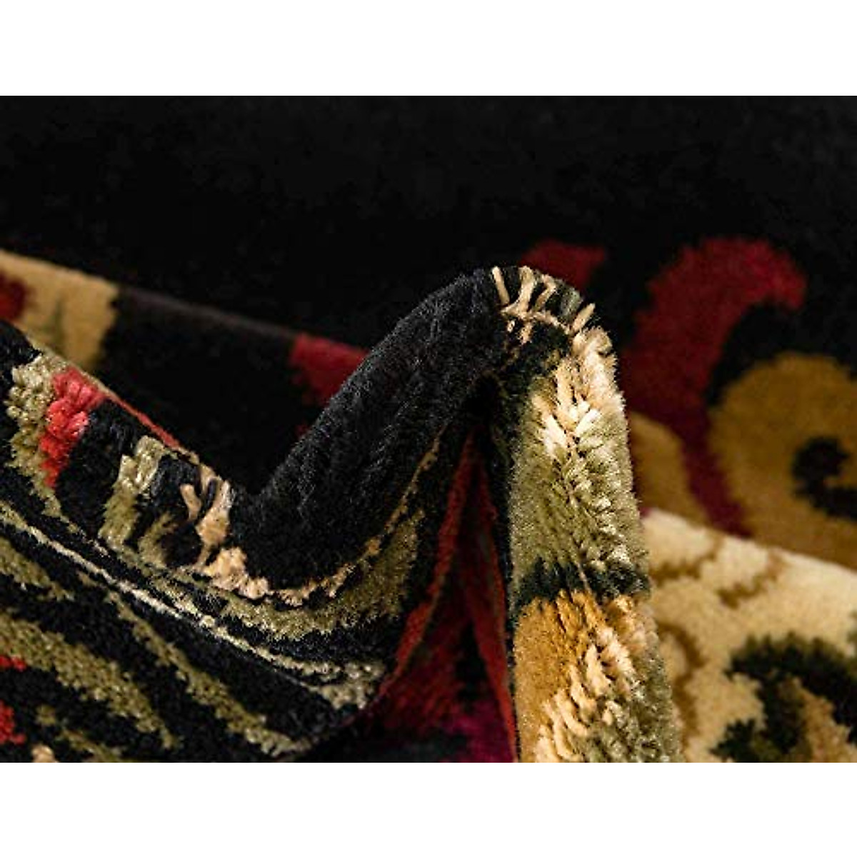 Unique Loom Barnyard Collection French Country Inspired Cottage Rooster Design Area Rug (5' 0 x 8' 0 Oval, Black/Ivory)