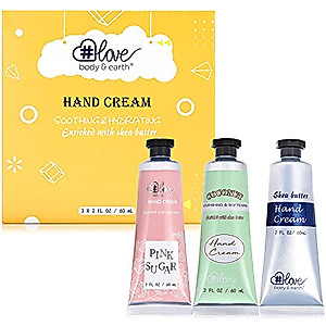 Hand Cream Gift Set - Hand Cream Set for Women, Shea Butter Hand Care Cream for Dry Hands, 3x2.0 oz Travel Size Hand Lotion Set, Christmas Gift Set for Women