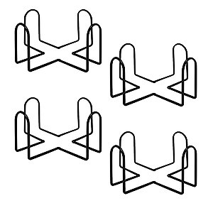 Coaster Holder, 4 PCS Metal Holder for Square or Round Coaster Sets Home Wrought Iron Shelf Decoration (Style 1)