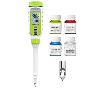 Tadeto Multifunctional Digital pH Meter for Food, High Precision Garden Soil pH Test Kit with LCD ℃/℉ Display for Plant/Solution, Water and Food pH Tester for Meat, Bread, Cheese,Water, Pool