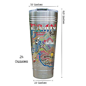 Catstudio France Thermal Tumbler | Triple Wall Insulation With Non Slip Bottom | Great Travel Cup for Water, Coffee, Tea, or Smoothies