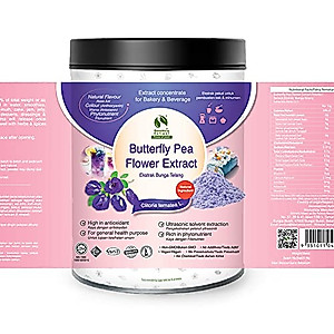 4x Butterfly Pea Flower Extract -Fresh & Natural Asian Gourmet Standardized Beverage or Bakery Ingredient, Natural Flavor, Natural Color | No Additives