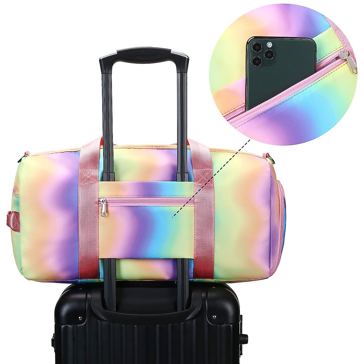 BLUBOON Duffle Bag Girls Kids Cute Gym Bag with Shoes Compartment & Wet Separation Waterproof Sports Overnight Travel Bag Dance Bag