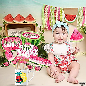 KatchOn, One in A Melon Photo Props - Pack of 28, Watermelon Photo Props, Watermelon Decorations | One in A Melon Party Decorations for Watermelon Birthday Decorations | Watermelon Photo Booth Props