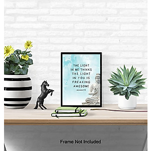 Zen Decor - Buddha Wall Art for Spa or Yoga Studio - Spiritual Meditation Gift for New Age Buddhist, Buddhism Fan - Wall Decoration for Living Room, Bathroom, Bedroom - 8x10 UNFRAMED Poster Print