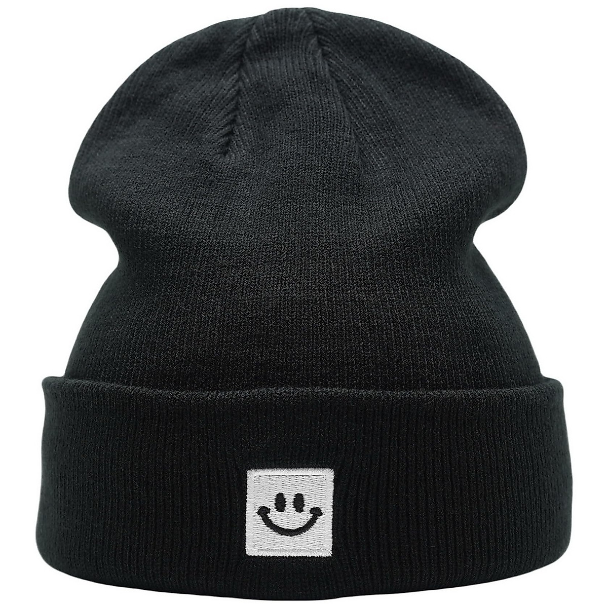 55cube Beanie Hats for Men Women Black