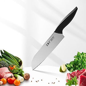 Chef Knife, 7IN Ultra Sharp Professinal Santoku Knife,German High Carbon Stainless Steel kitchen knives with Ergonomic Handle Design,Kitchen essentials for Chopping Vegetable and Cooking