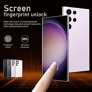 RAYPUR S23 Ultra Smartphone, Global Version Android Cheap Mobile Phones, 7.3 Inch HD Full Screen, 6800Mah 16GB 1TB, 5G Dual Sim Card Cell Phone,Purple-1TB