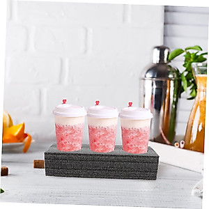 3pcs Milk Tea Drink Cup Holder Foam Couch Coffee Drinks Disposable Cup Holder Takeout Cup Tray Chinese Takeout Food Tray Takeout Packing Holder Takeout Beverage Carrier re-usable