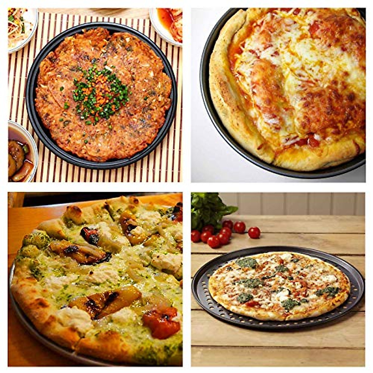 Pizza Pan for Oven, 12 inch Nonstick Pizza Pans, Carbon Steel Pizza Pan with Holes, Pizza Baking Pan for Oven Baking Supplies, for Home Baking Kitchen Oven Restaurant