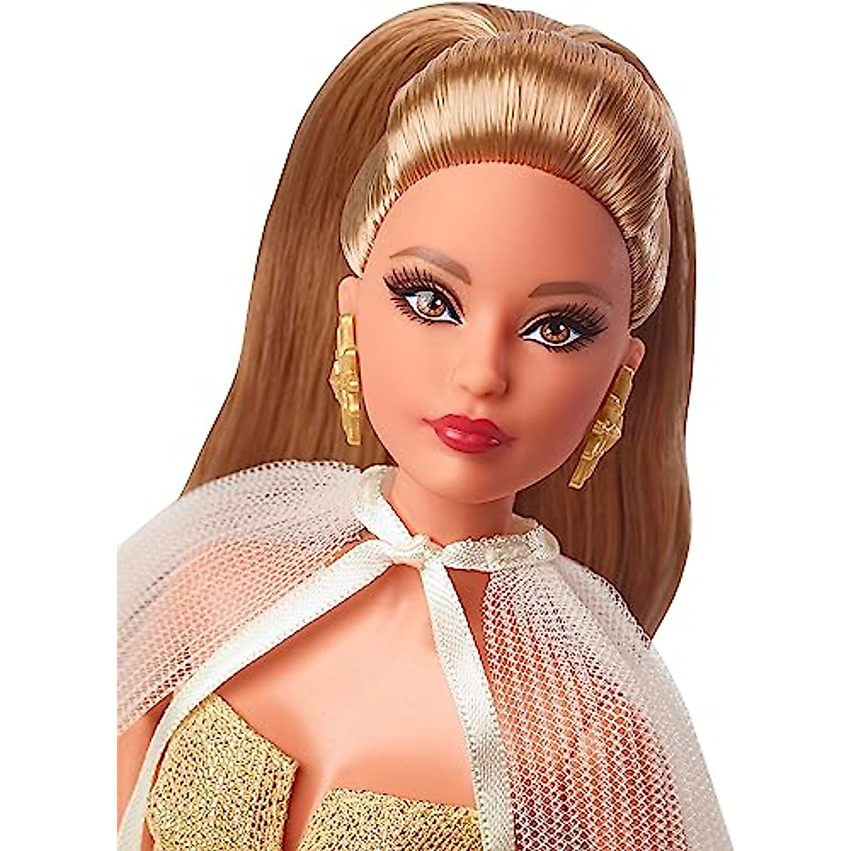 2023 Holiday Barbie Doll, Seasonal Collector Gift, Barbie Signature, Golden Gown and Displayable Packaging, Light Brown Hair
