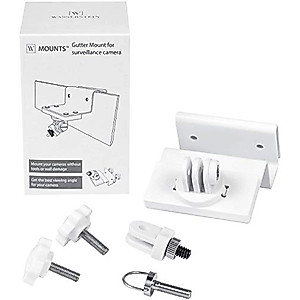 Wasserstein Weatherproof Gutter Mount Compatible with Arlo Pro/Pro2/Pro3/Pro4/ HD/Ultra/Ultra 2 (White)