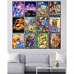 BOSWELL 5D Diamond Painting Kits for Adults - Set of 12 DIY Diamond Art Kits - Stunning Gem Paintings for Home Wall Decor & Gifts - Easy to Use & Relaxing Craft Activity