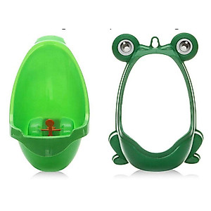 jatech 1 pc Baby Boy Potty Toilet Training Frog Children Stand Vertical Urinal Boys Pee Infant Toddler Wall-Mounted (Green)