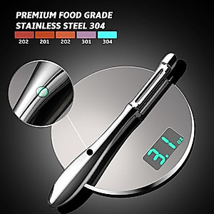 Premium Potato Peeler Stainless Steel, Vegetable Peeler for Kitchen, Ultra Sharp Blade, I Peeler, Ergonomic Non-Slip Handle Veggie Peelers for Kitchen, Fruit & Cucumber Peeler - 5 Years of Warranty