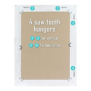 Stonebriar Rustic Rectangular Worn White Wood Frame Hanging Wall Mirror for Vertical or Horizontal Display, 24" x 18"