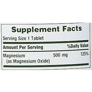 Nature's Bounty Magnesium 500 mg Tablets 100 Ea