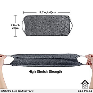 Back Scrubber for Shower Towel - Back Scrubber Shower Cloth Nylon Japanese Stretchable Bath Exfoliating Towel Body Shower Wash Rear Scrub Wash Scrubbers Back Scrub Washcloth 2 Pack by CasaVida