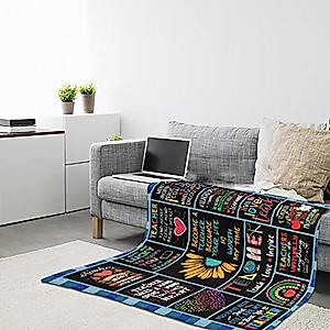 Teacher Gifts Blanket - Teacher Appreciation Gifts - Teacher Gifts for Women Men - Thank You for The Teacher Gift Idea - Best Teacher Gifts on Birthday Retirement Thanksgiving Teachers' Day 60"x50"