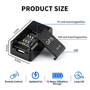 GPS Tracker for Vehicles,No Subscription,Free App for Cars,Tracker Device for Vehicles,Unlimited Distance US,Small Portable Real time Mini Magnetic for Cars, Kids, Elderly, Wallet, Luggage