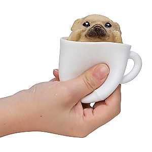 Schylling Pup in a Cup - Squeeze to Reveal Adorable Caffeine-Themed Companions - Style May Vary (Pack of 1)