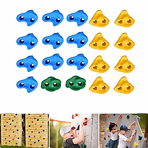 Natudeco 20Pcs Wall Climbing Rocks Climbing Stone Rock Plastic Wall Climbing Kit DIY Climbing Wall Grip Kids Climbing Wall Stone for Outdoor Indoor Home Playground