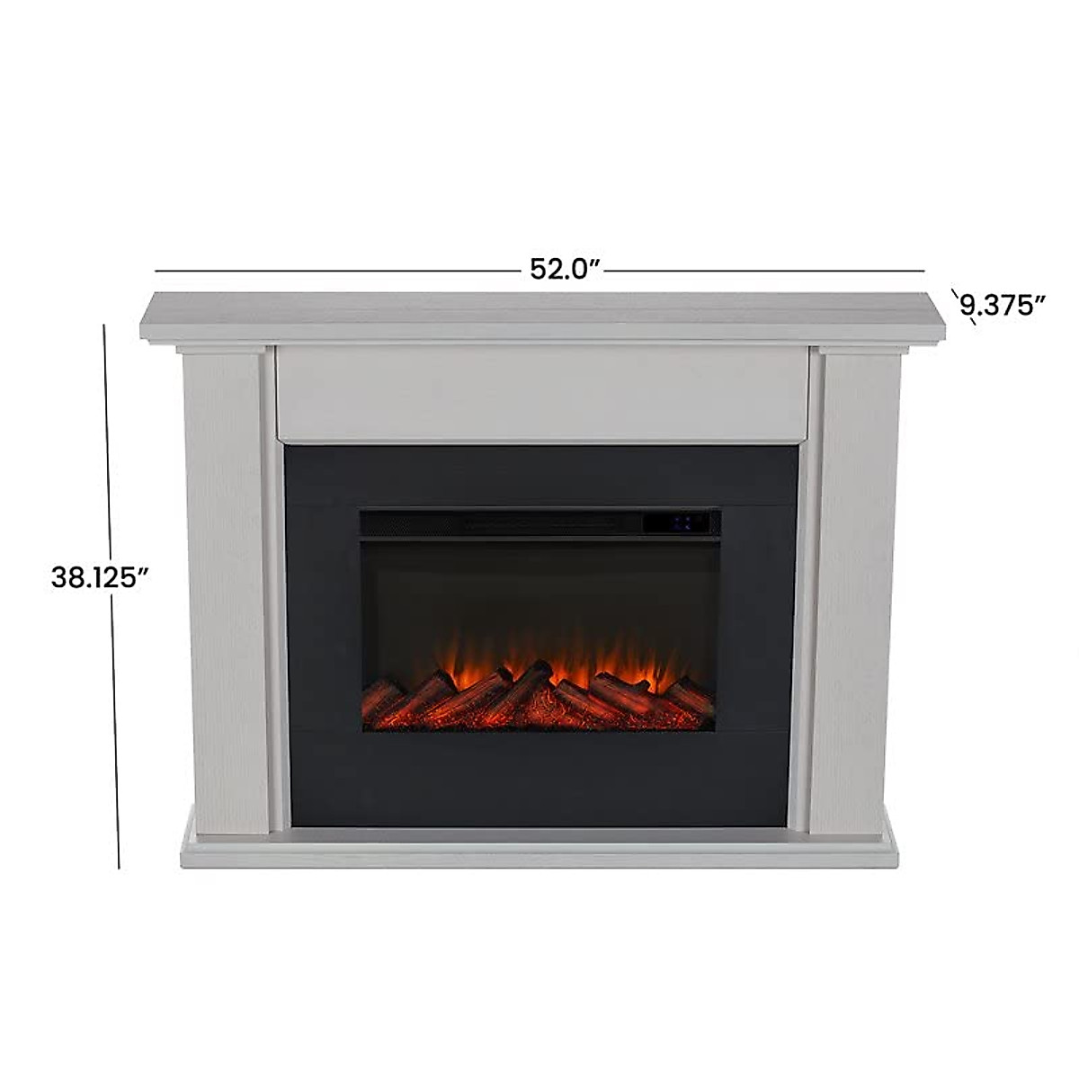 Real Flame Tejon Slim Electric Fireplace with Remote Control - Realistic Fireplace Heater - White Indoor Fireplace (8130E-BNW)
