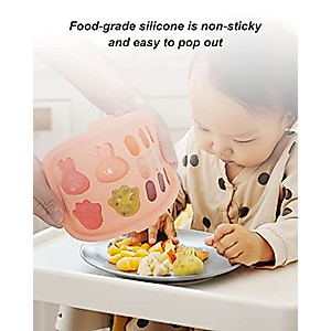 2 Pack Silicone Baby Food Storage Tray with Lid, Perfect Baby Food Containers for Homemade Baby Food, Vegetable & Fruit Purees, and Breast Milk, Food Grade Silicone