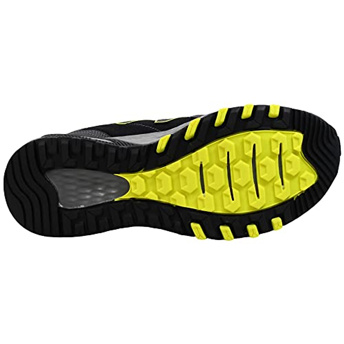 New Balance Men's 410 V7 Running Shoe, Black/Sulphur Yellow, 10