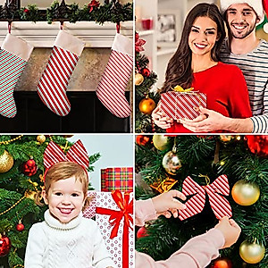 10 Pieces Christmas Fabric Bundles Sewing Quilting Fabric Xmas Red and Green Candy Cane Printing Fabric Squares Craft Fabric for Patchwork Sewing DIY Craft Christmas Party Supplies (20 x 15.75 Inches)