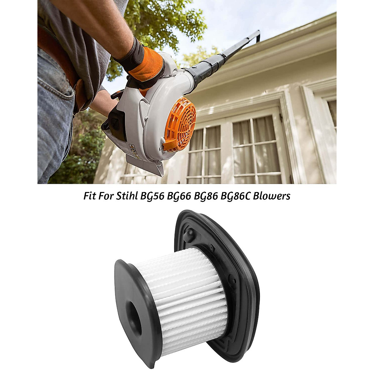 EMIHO Filter Fits for STIHL BG56 BG66 BG86 BG86C Blower Replace 42411404400 42411404403 Heavy Duty Lawn Mower Parts Kits